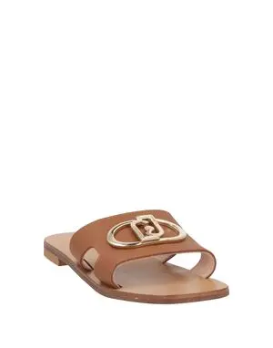 Liu Jo Leather Slide Sandals - Brown