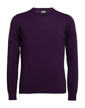 Alpha Studio ALPHA STUDIO Light Brown Merino Wool Sweater Purple