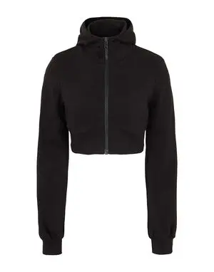 8 BY YOOX Organic Cotton Long Sleeve Cropped Hooded Sweatshirt