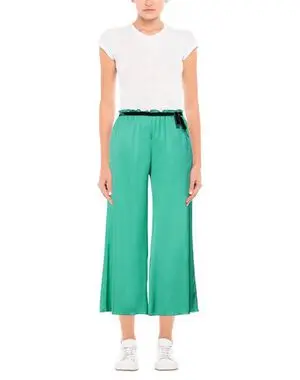 VIRNA DRÒ Wide-leg Cropped Pants - Green