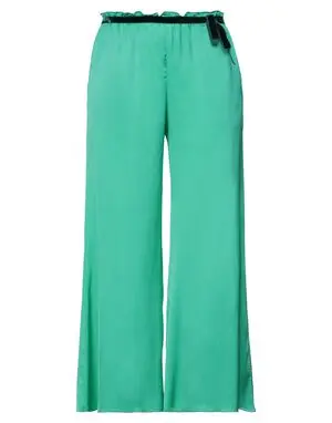 VIRNA DRÒ Wide-leg Cropped Pants - Green