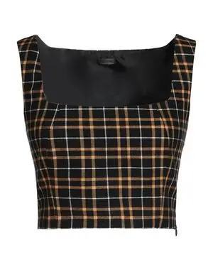 8 BY YOOX Flannel Checked Crop Top