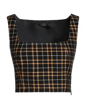 8 BY YOOX Flannel Checked Crop Top
