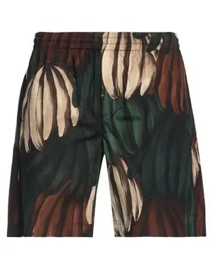MSGM MSGM Floral Print High Waisted Cotton Bermuda Shorts Green