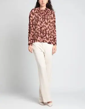 OTTOD'AME Floral Print Crepe Shirt - Salmon Pink