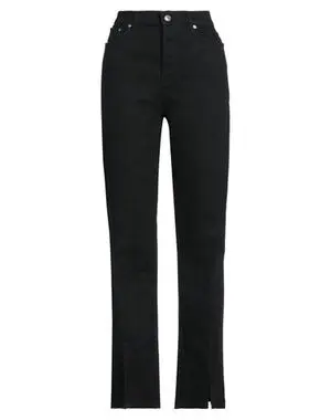 Maje Straight-leg Jeans With Leather Trim