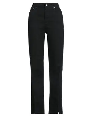 Maje Straight-leg Jeans With Leather Trim