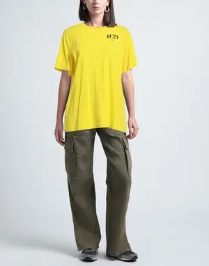N°21 T-shirt With Logo - Yellow