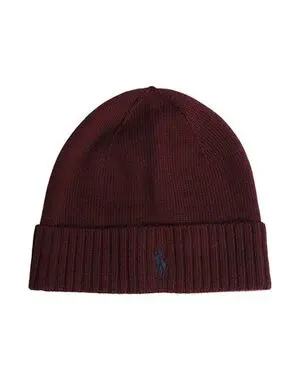Polo Ralph Lauren Man Hat Black Size Onesize Wool Red