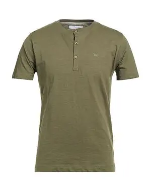 HAMAKI-HO Man T-shirt Khaki Size S Cotton Green