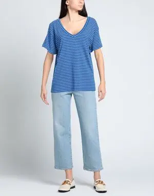 VICOLO Striped Jersey T-shirt - Blue