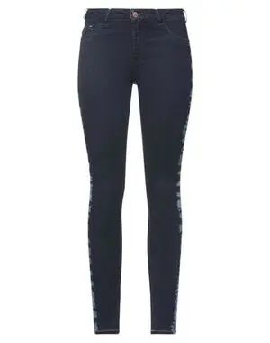 Maison Scotch Skinny Fit Jeans With Leather Trims