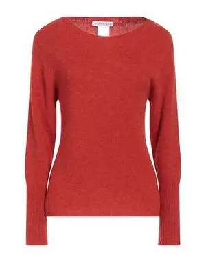 CARACTÈRE Long Sleeve Crew Neck Sweater - Red