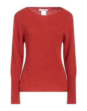 CARACTÈRE Long Sleeve Crew Neck Sweater - Red