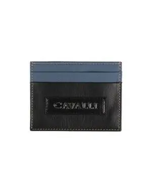 Roberto Cavalli Cardholder Polyester, Cow Leather - Blue
