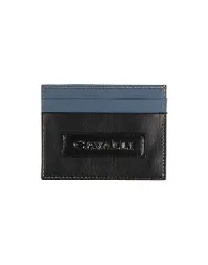 Roberto Cavalli Cardholder Polyester, Cow Leather - Blue