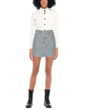 GRLFRND Denim Leopard-print Pencil Skirt