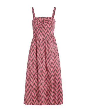MAX & CO. X DURO OLOWU Midi Dress Fuchsia Size Cotton, Elastane
