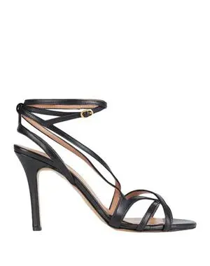 BIANCA DI Leather Heeled Sandals - Black