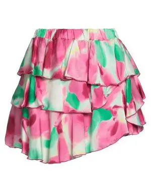 VICOLO Asymmetric Tiered Mini Skirt