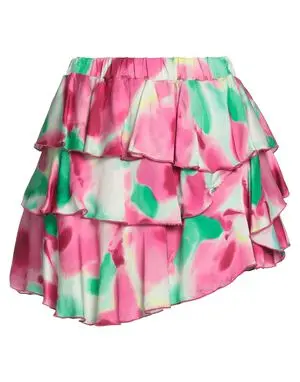 VICOLO Asymmetric Tiered Mini Skirt