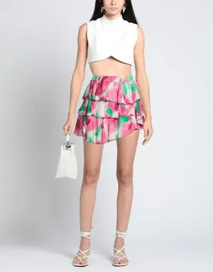 VICOLO Asymmetric Tiered Mini Skirt