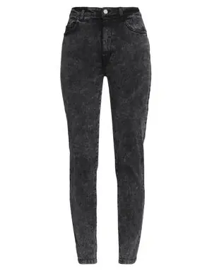 MANILA GRACE Slim Fit High Waisted Jeans - Black
