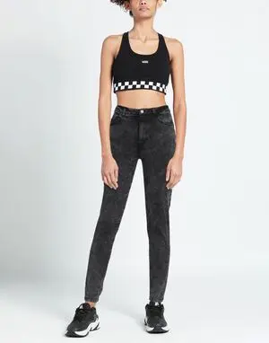 MANILA GRACE Slim Fit High Waisted Jeans - Black