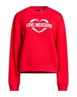 Moschino Cotton Fleece Sweatshirt With Metallic Print - Red