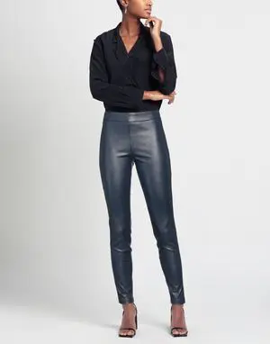 MANILA GRACE Tapered Slim-leg Trousers - Navy