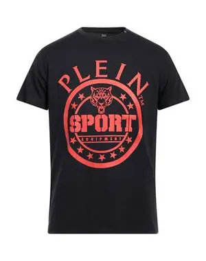 PLEIN SPORT Man T-shirt Light Grey Size S Cotton, Elastane Blue