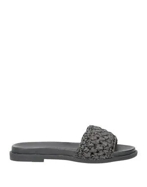 DIVINE FOLLIE Raffia Sandals - Black