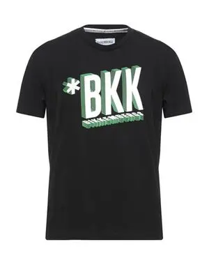 BIKKEMBERGS Man T-shirt Grey Size S Cotton, Elastane Black