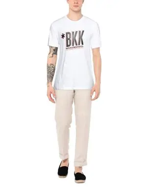 BIKKEMBERGS T-shirt Size Cotton, Elastane - White