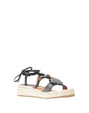 MARIA MARE Textile Fiber Espadrille Sandals - Black