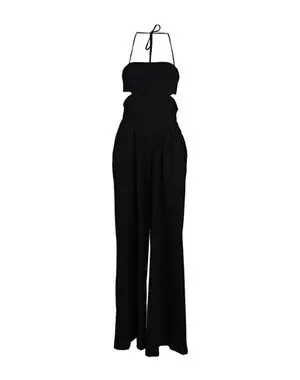 Topshop Pinstriped Jumpsuit - Black
