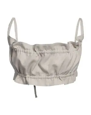 OW Ruched Woven Top - Beige