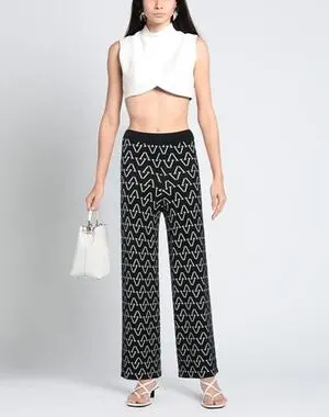 VICOLO Wide Leg Knit Pants - Black