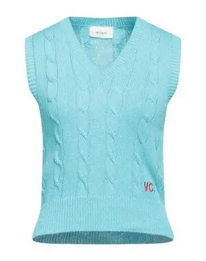 VICOLO Knitted V-neck Sweater - Blue