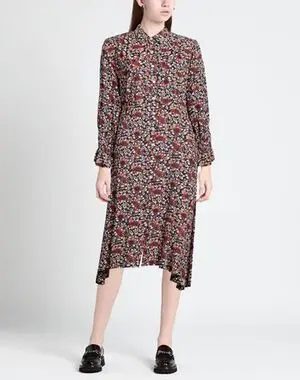 MAISON HOTEL Printed Shirt Midi Dress