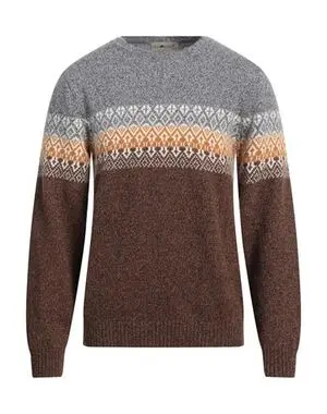 IRISH CRONE Wool Knit Multicolor Geometric Print Turtleneck Sweater