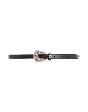 8 BY YOOX Western Style Leather Belt With Embellished Buckle