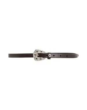 8 BY YOOX Western Style Leather Belt With Embellished Buckle