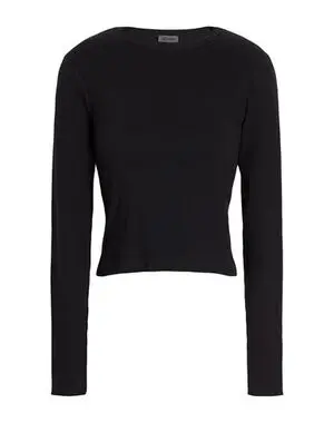 8 BY YOOX Organic Cotton Ribbed Top - Black