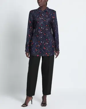 CONNOR & BLAKE Leopard Print Twill Shirt - Navy Blue
