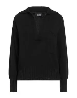 Alpha Studio ALPHA STUDIO V-Neck Knit Sweater Black