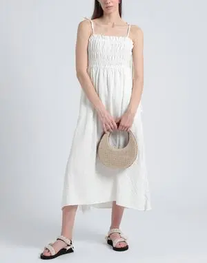 Topshop Woven Midi Dress - White