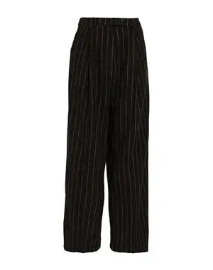 Topshop Pinstriped Flannel Wide Leg Pants - Brown
