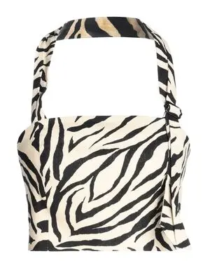 Topshop Zebra-print Woven Crop Top