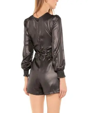 Armani Exchange Metallic Crepe Playsuit - Grey